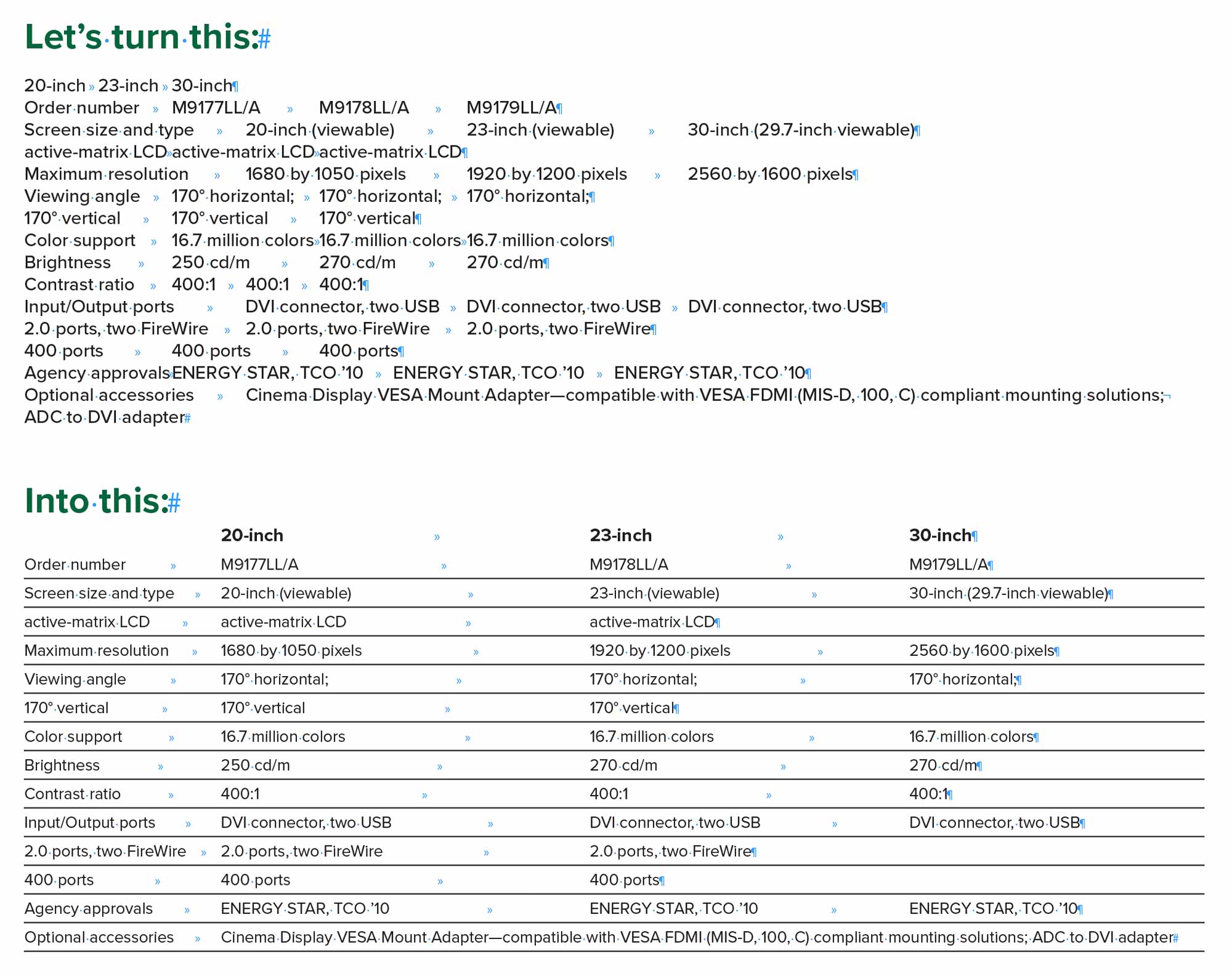 AC Computer Graphics : Tables